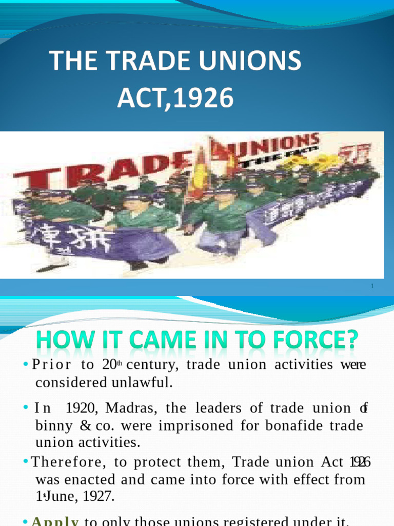 Trade Union Act 1926 | PDF | Justice | Crime & Violence