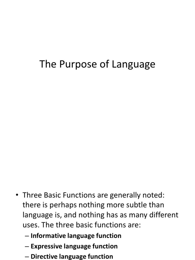 The Three Basic Functions of Language | PDF