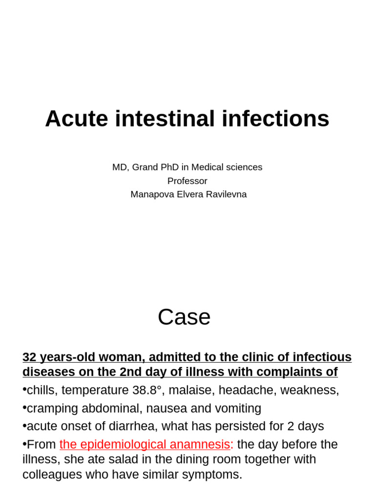 Acute Intestinal Infection | PDF | Diarrhea | Infection