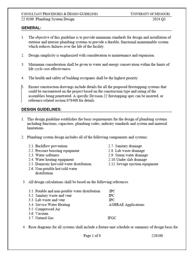 Plumbing System Design Guidelines | PDF | Storm Drain | Water Heating