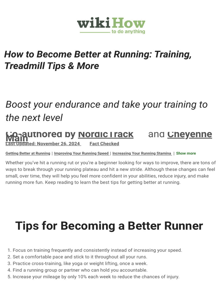 How To Get Better at Running - 19 Expert Tips | PDF | Running | Physical Exercise