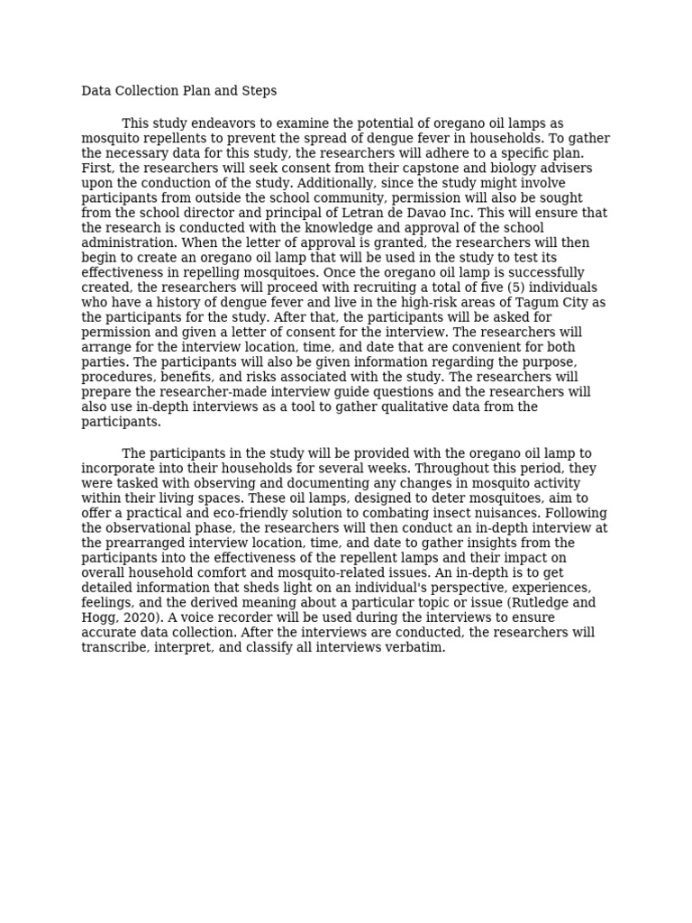 Data Collection Plan and Steps | PDF