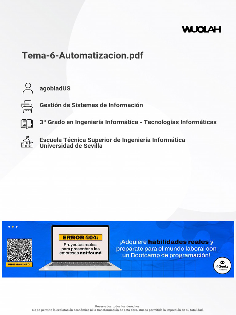Wuolah Free Tema 6 Automatizacion | PDF | Informática | Ciencias de la Computación