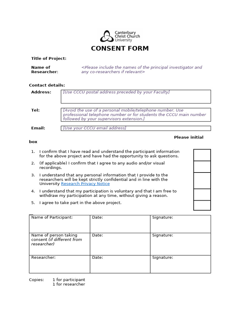 Consent Form Nov19 | PDF