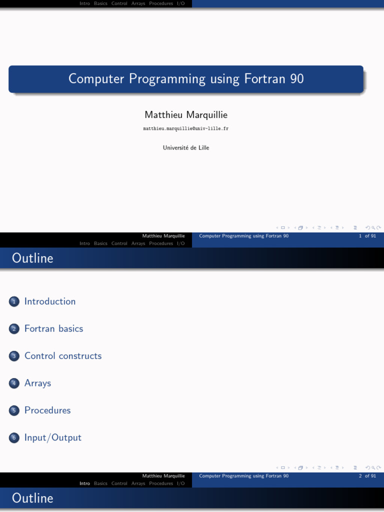 Cours Fortran | PDF | Computer Program | Programming