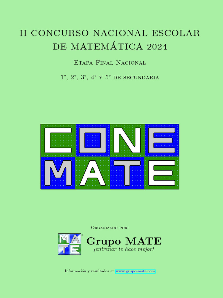 Conemate 2024 E3 Sec | PDF | Entero | Matemáticas