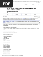 Pokemon Black 2 and White 2 USA Action Replay Official Code List | PDF ...