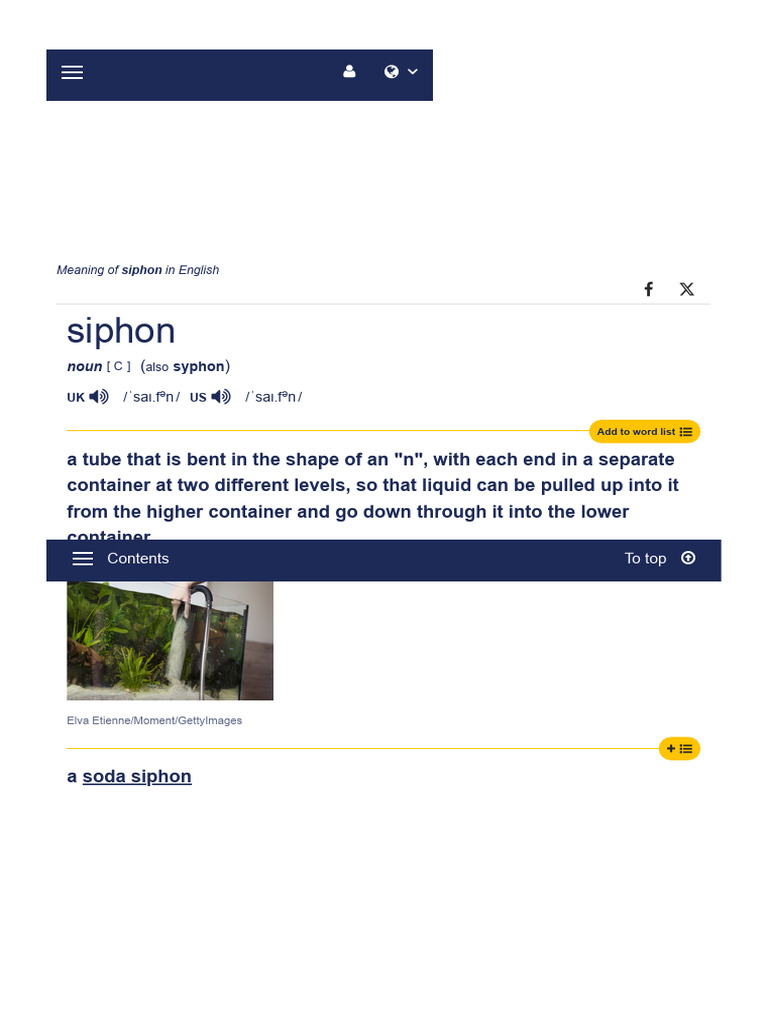 Definition and Uses of Siphon | PDF | Linguistics