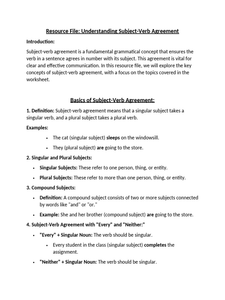 Mastering Subject-Verb Agreement | PDF | Grammatical Number | Verb