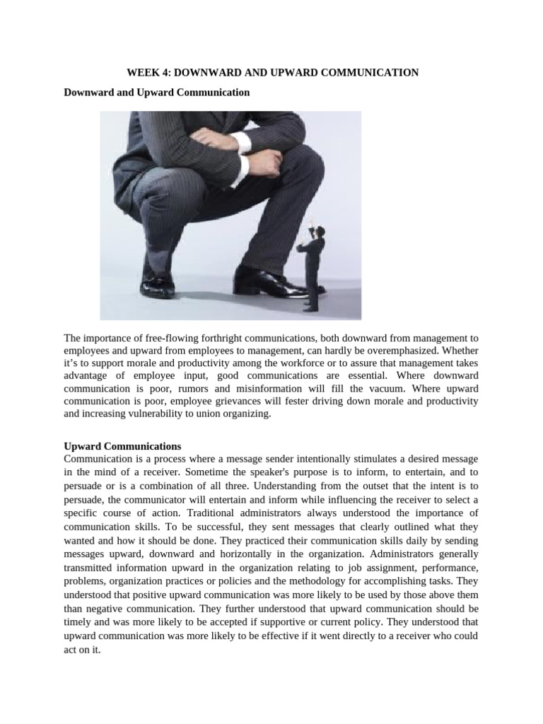 Downward and Upward Communication - Week4 | PDF | Communication | Hierarchy