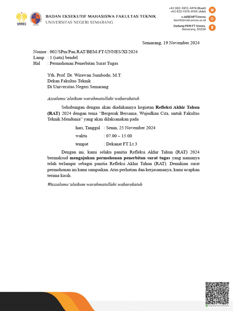 Surat Tugas RAT 2024 | PDF