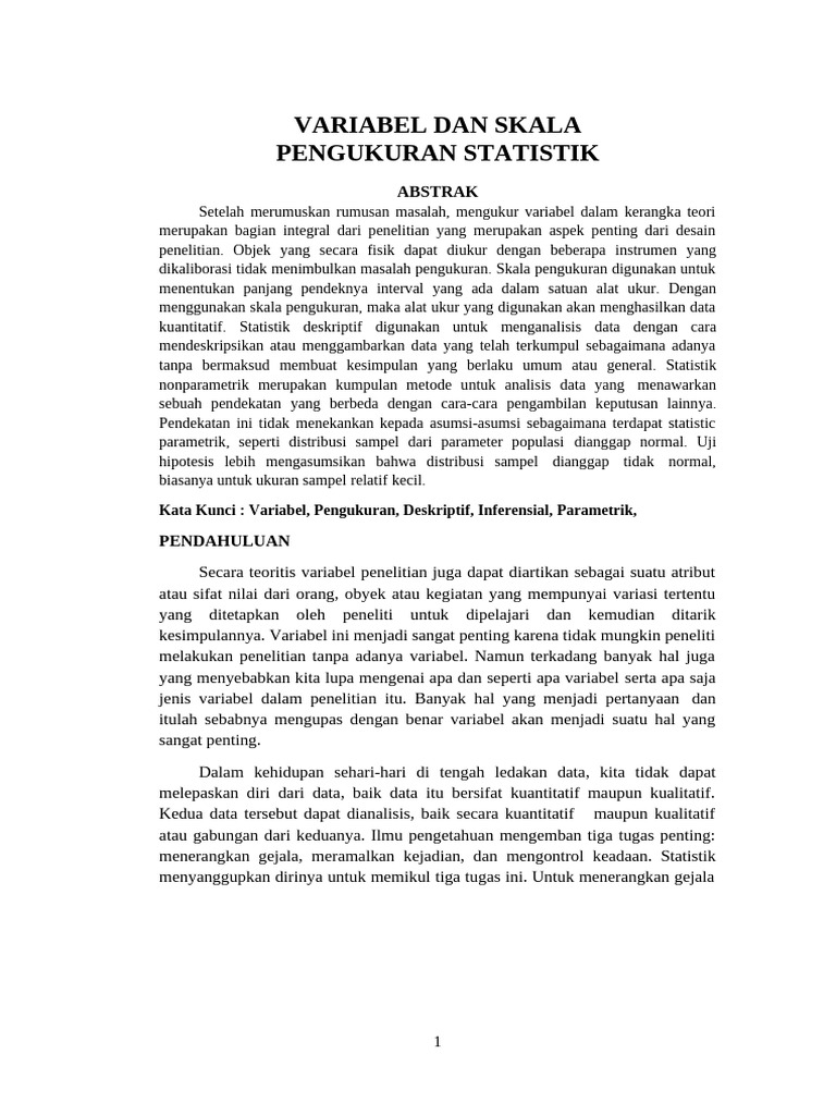Definisi Variabel Dalam Pengukuran | PDF