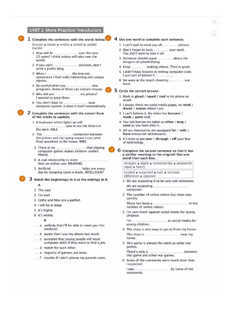 Mindset 1 Unit 2 Extension Grammar and Vocabulary | PDF
