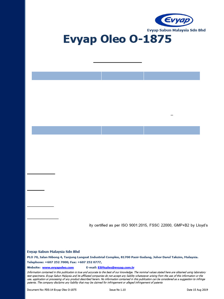 Pds 14 Evyap Oleo | PDF