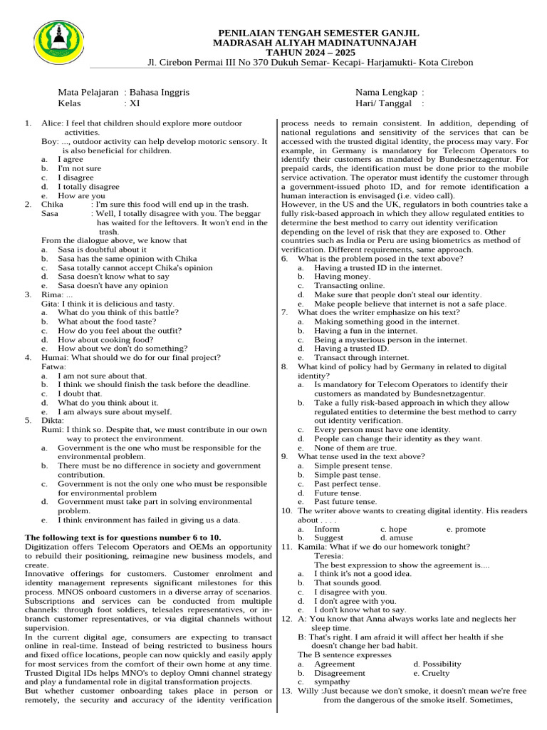 Inggris Xi | PDF | Literacy | Educational Technology