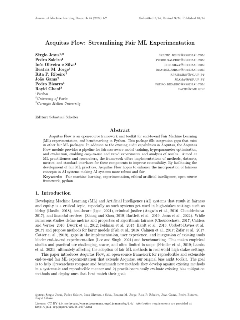 Aequitas Flow: Streamlining Fair ML Experimentation | PDF | Data Mining | Experiment
