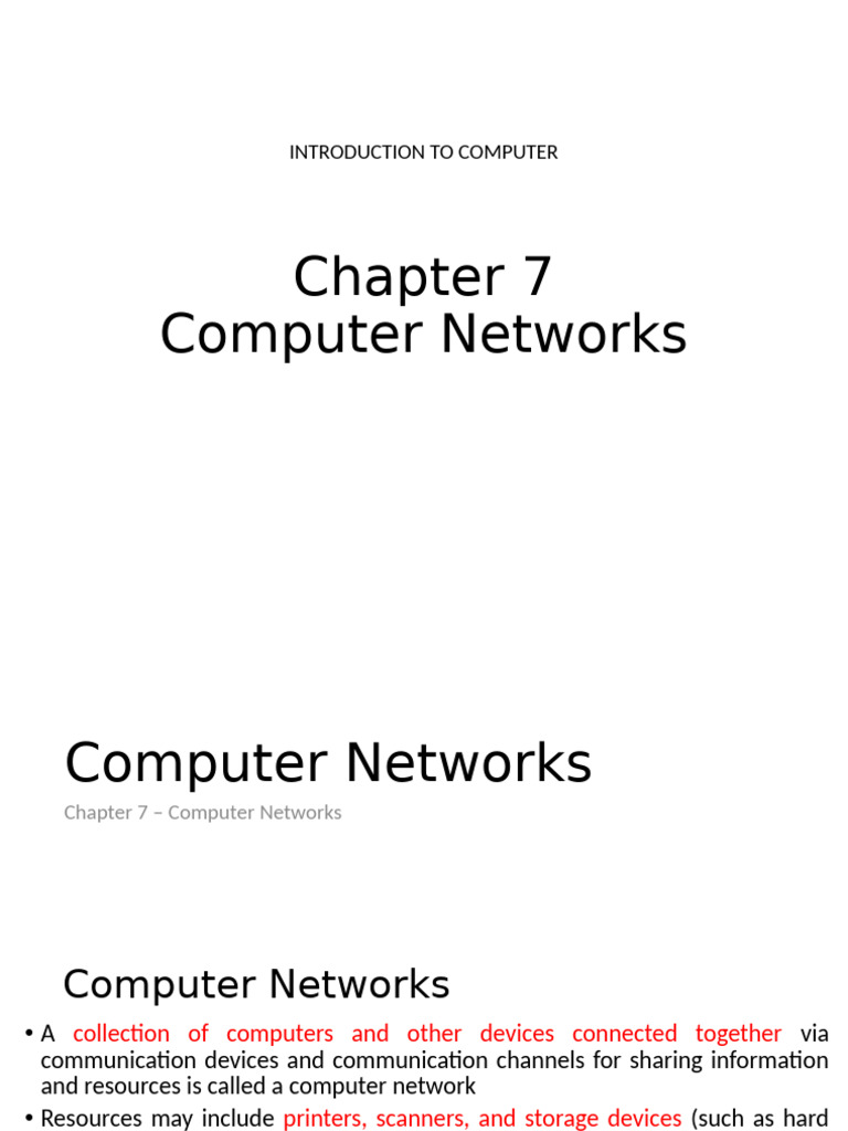 Ch-07 (Comp) - Computer Networks | PDF | Transmission Medium | Network ...