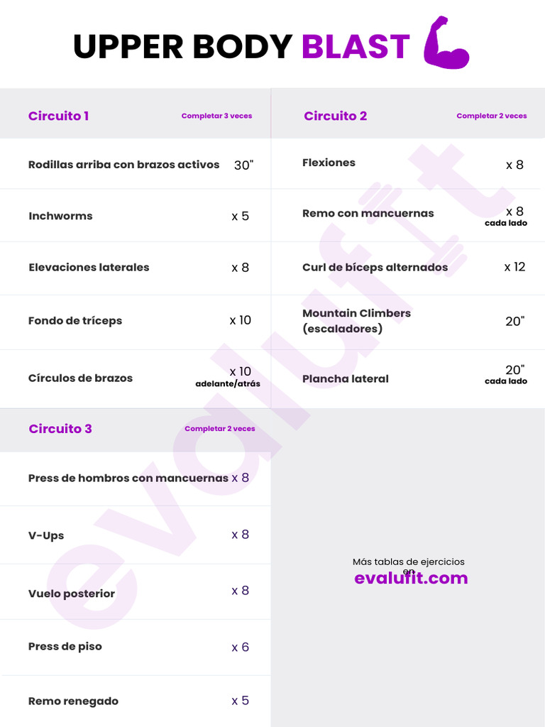 Upper Body Blast Evalufit | PDF