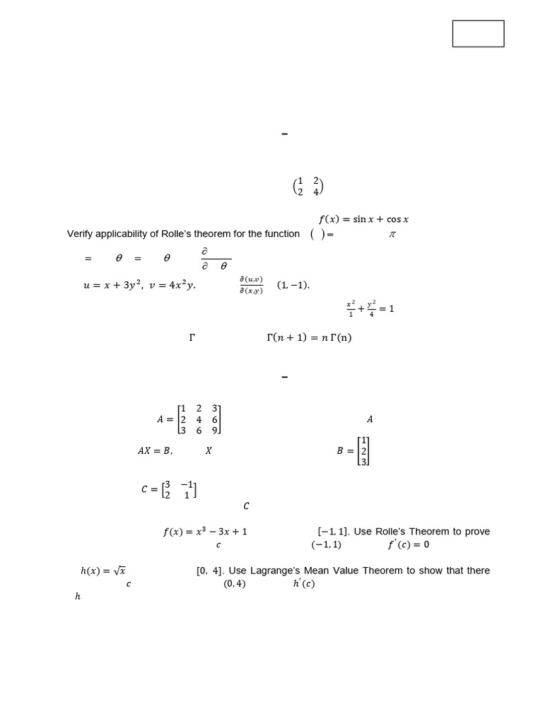 20A54101 Linear Algebra and Calculus | PDF | Eigenvalues And Eigenvectors | Matrix (Mathematics)