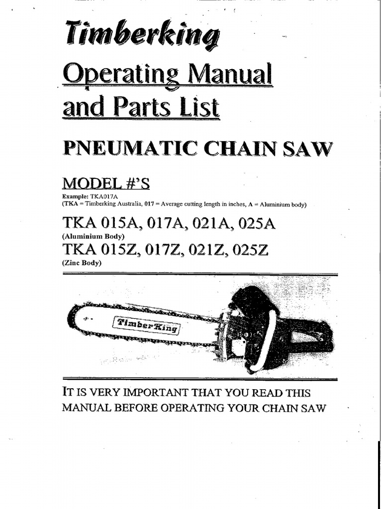 Timberking - Chainsaw - Parts Diagram | PDF