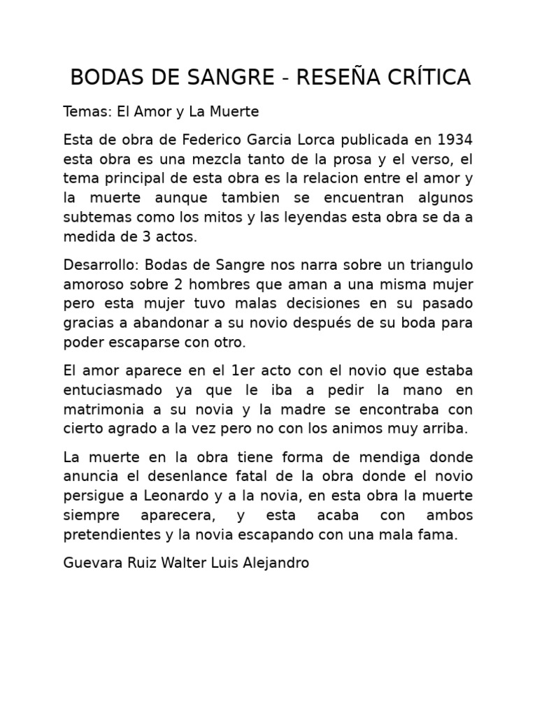 Bodas de Sangre | PDF