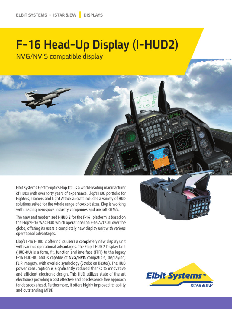F-16 Head-Up Display (I-HUD2) : NVG/NVIS Compatible Display | PDF | General Dynamics F 16 ...