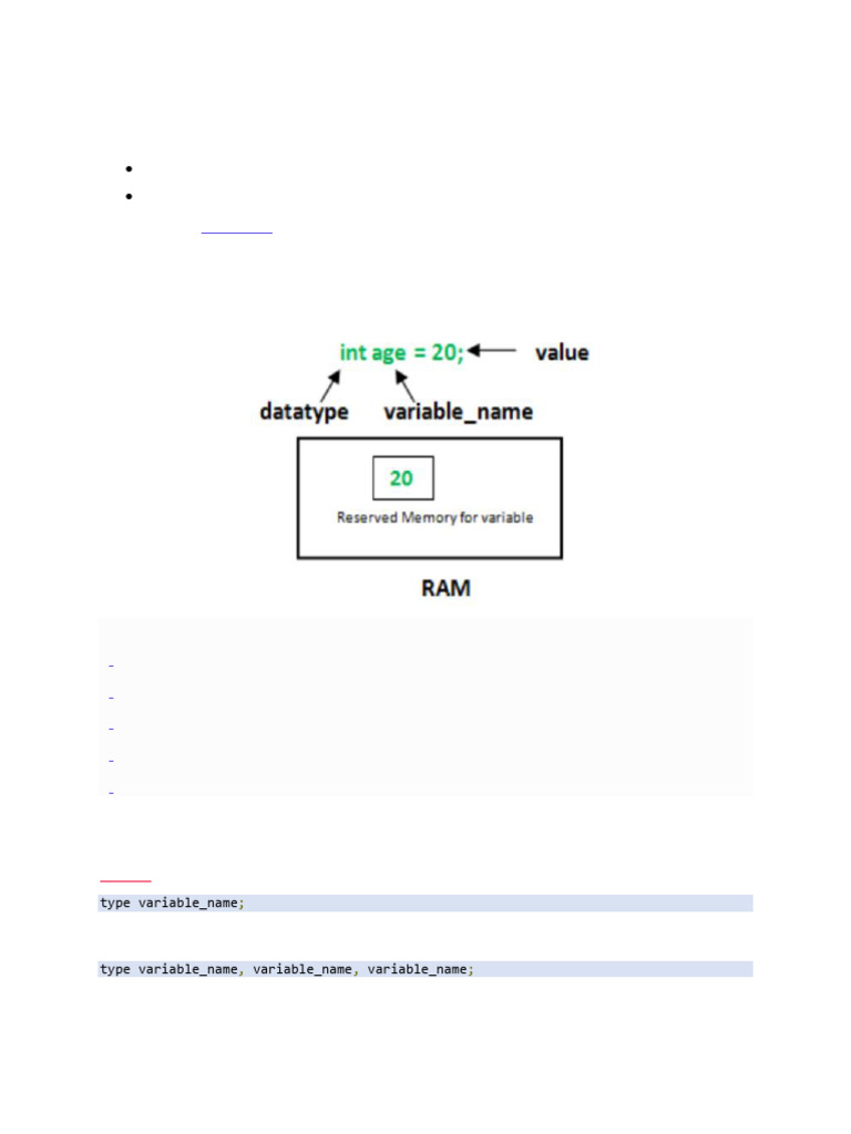 Variables in C | PDF | Scope (Computer Science) | Variable (Computer ... Variables in C | PDF | Scope (Computer Science) | Variable (Computer ...