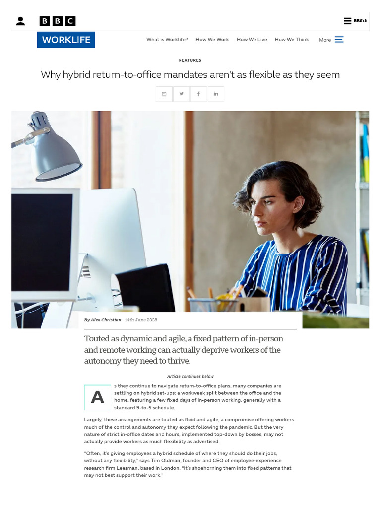 Why Return-To-Office Mandates Aren't Flexible | PDF | Employment ...