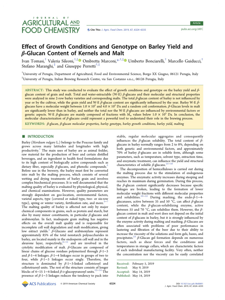 10 1021@acs Jafc 9b00891 | PDF | Malt