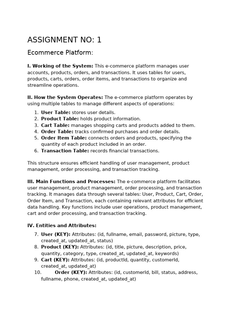 E Commerce Platform Assigment No1 Pdf E Commerce Computing