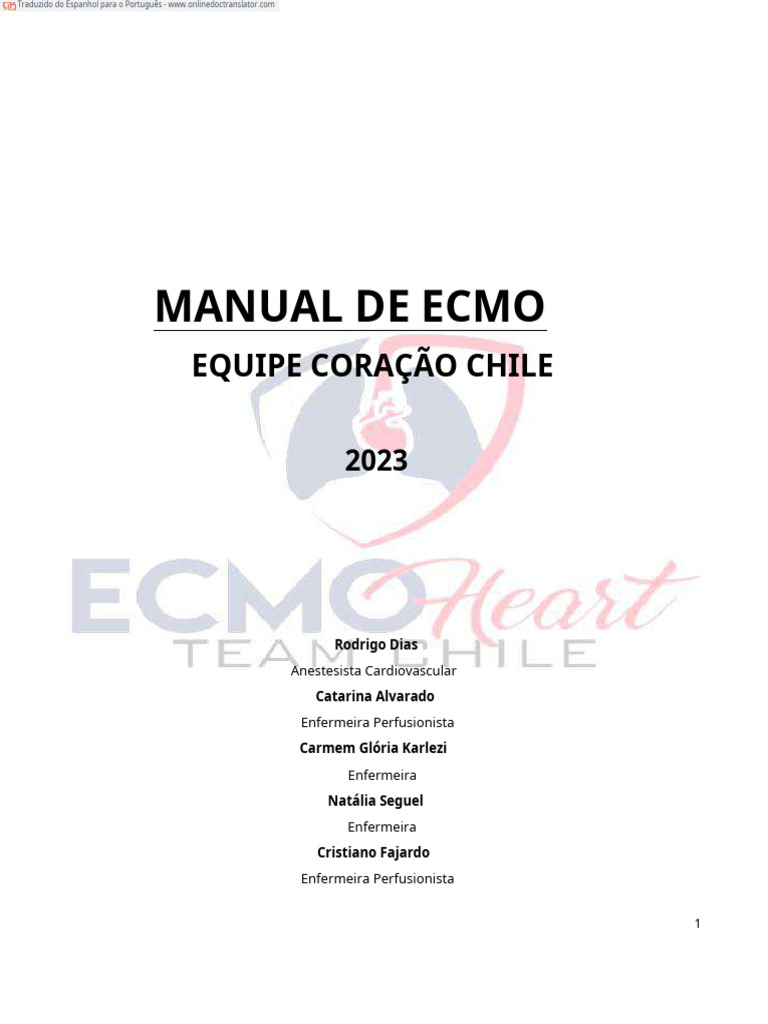 Manual Ecmo Heart Team Chile Compressed - Es.pt | PDF | Sepse | Choque (circulatório)