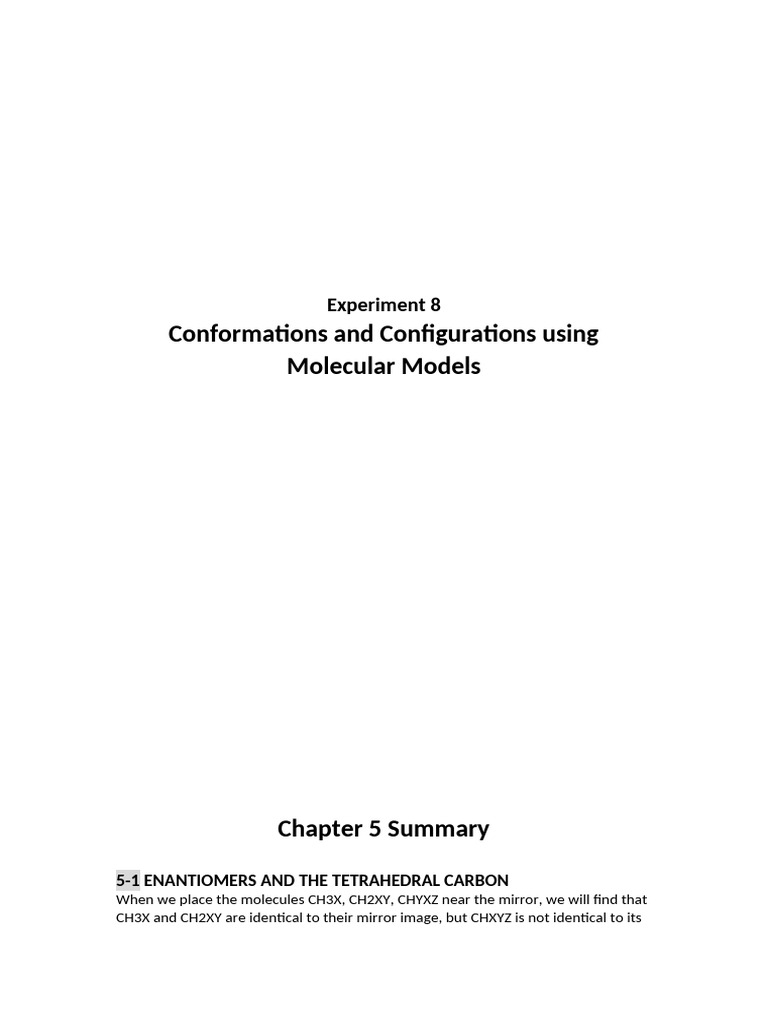 Chapter 5 Summary | PDF | Chirality (Chemistry) | Atomic