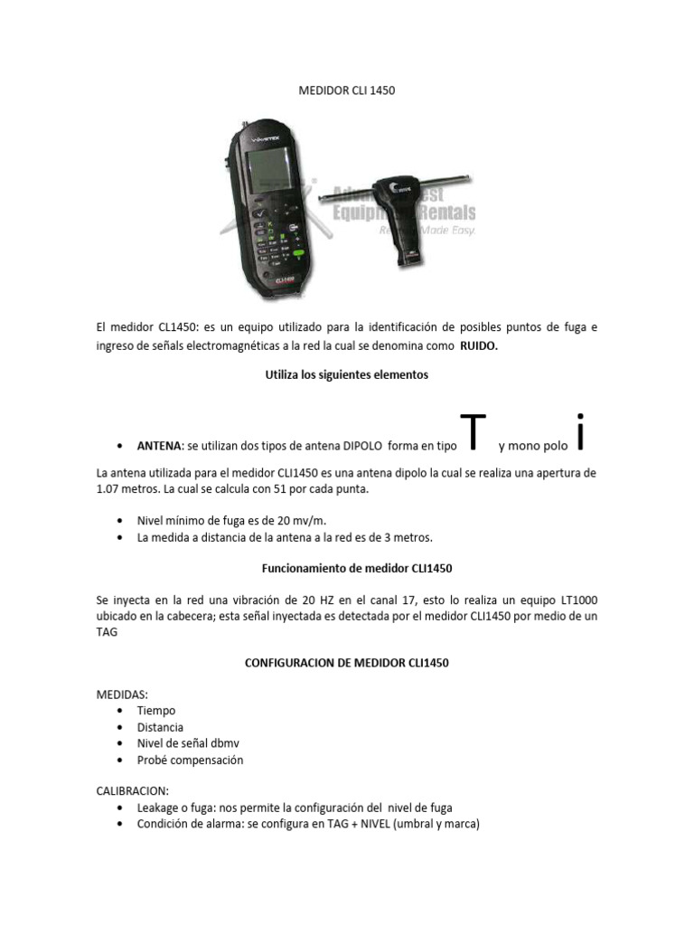 Medidor Cli 1450 | PDF | Antena (Radio) | Frecuencia