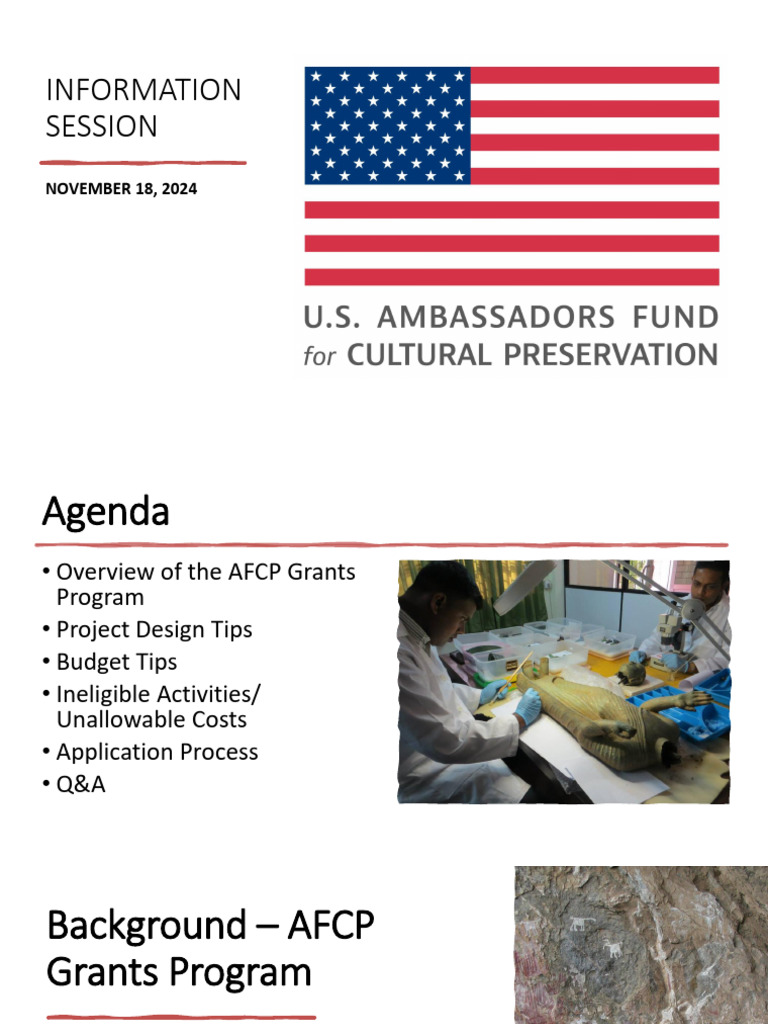 AFCP 2025 Information Session Presentation | PDF | Cultural Heritage