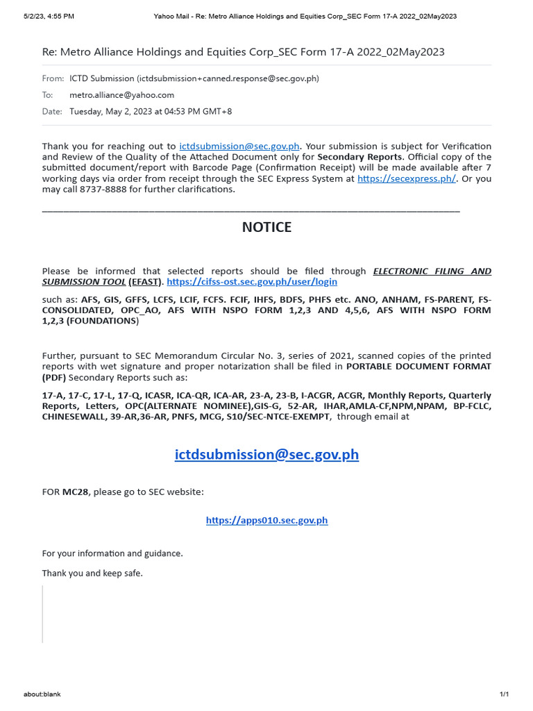 SEC Form 17-A 2022 | PDF | Credit | Finance & Money Management
