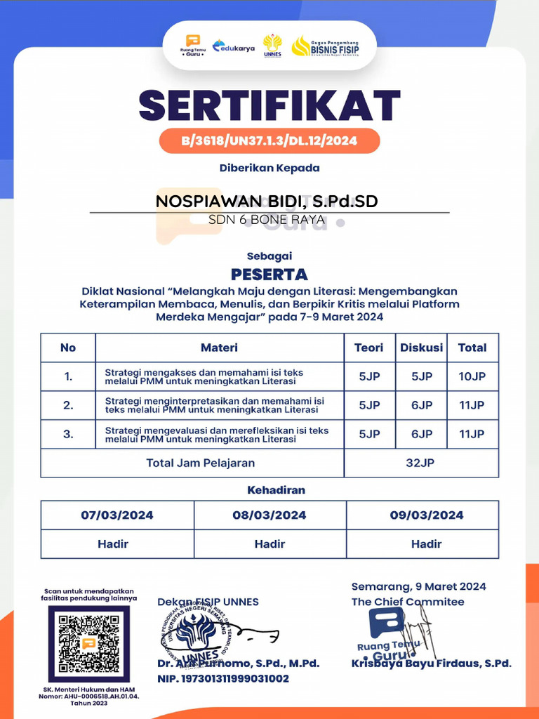 NOSPIAWAN BIDI, S.PD - SD | PDF
