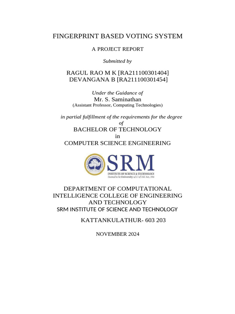 Sample Project Report Product Based | PDF | Biometrics | Authentication