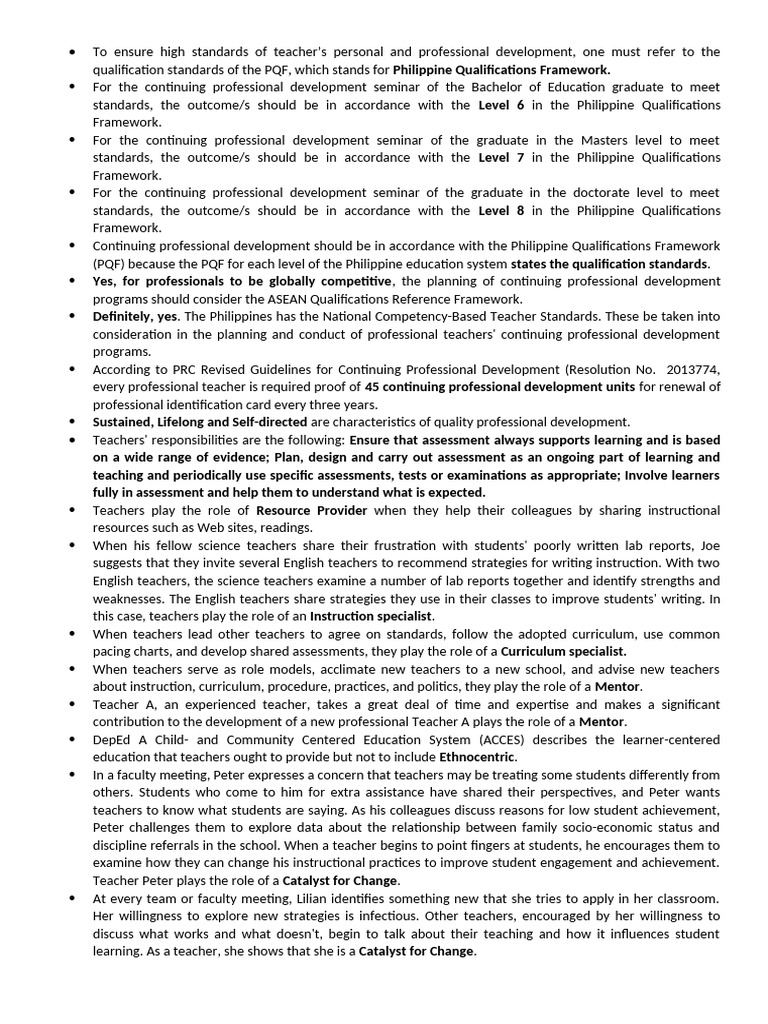 Professional Development in Education Standards | PDF | Teachers | Classroom Management