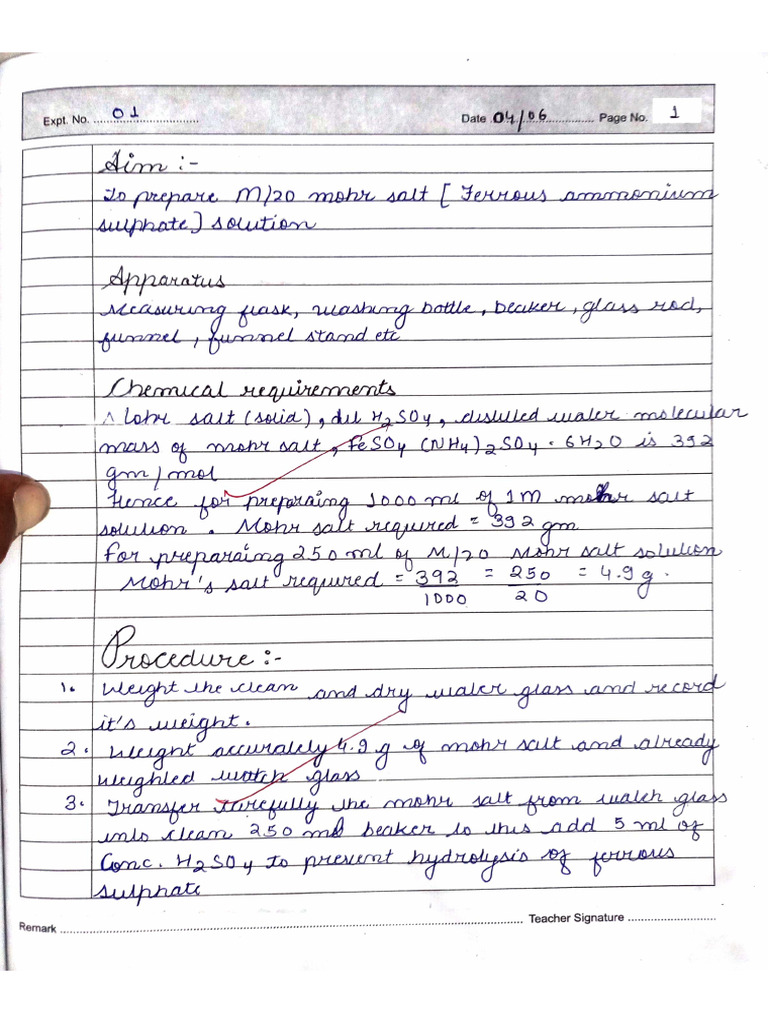 Chemistry Practicle File | PDF