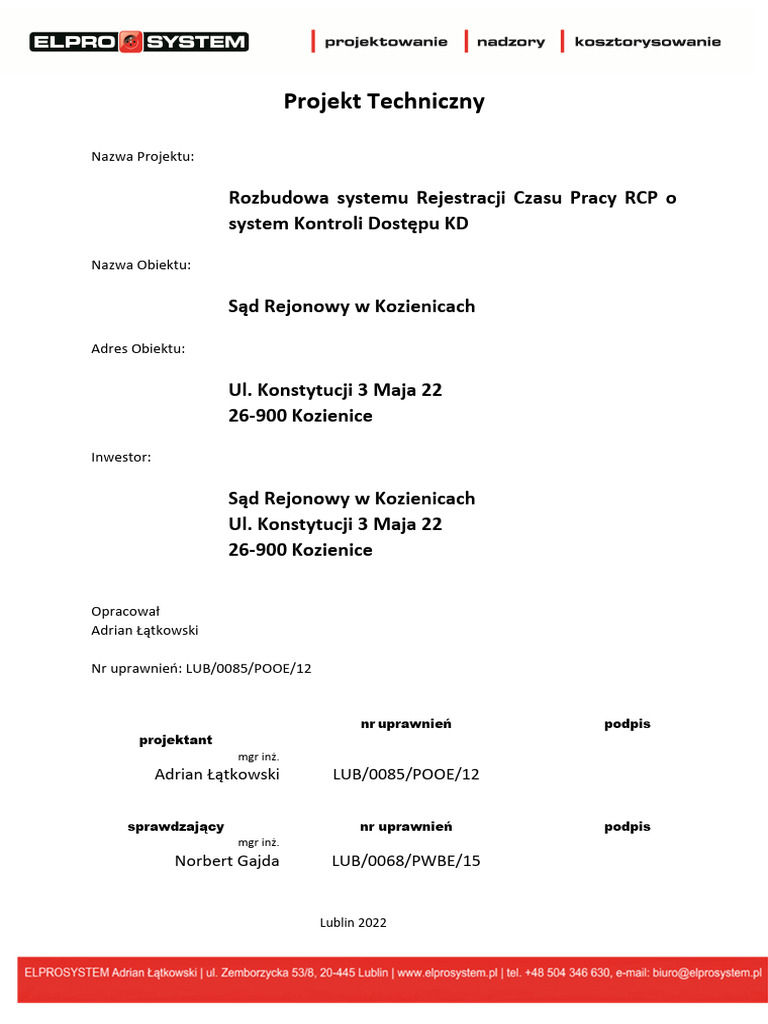 Opis Techniczny 1653473184 | PDF