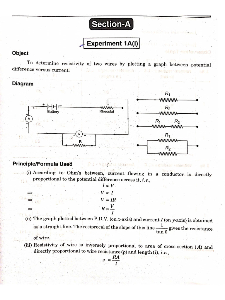 Physics Practical Section-A | PDF