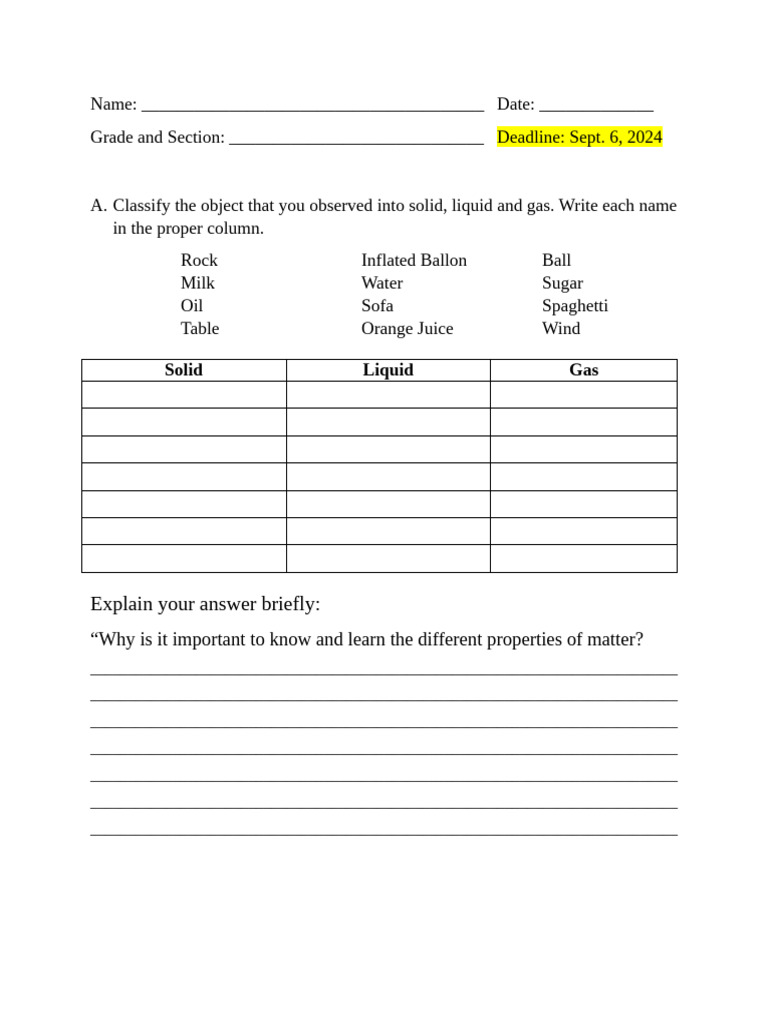 Science-3 Activity | PDF