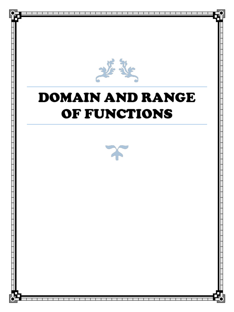 Domain and Range of A Function | PDF | Function (Mathematics) | Functions And Mappings