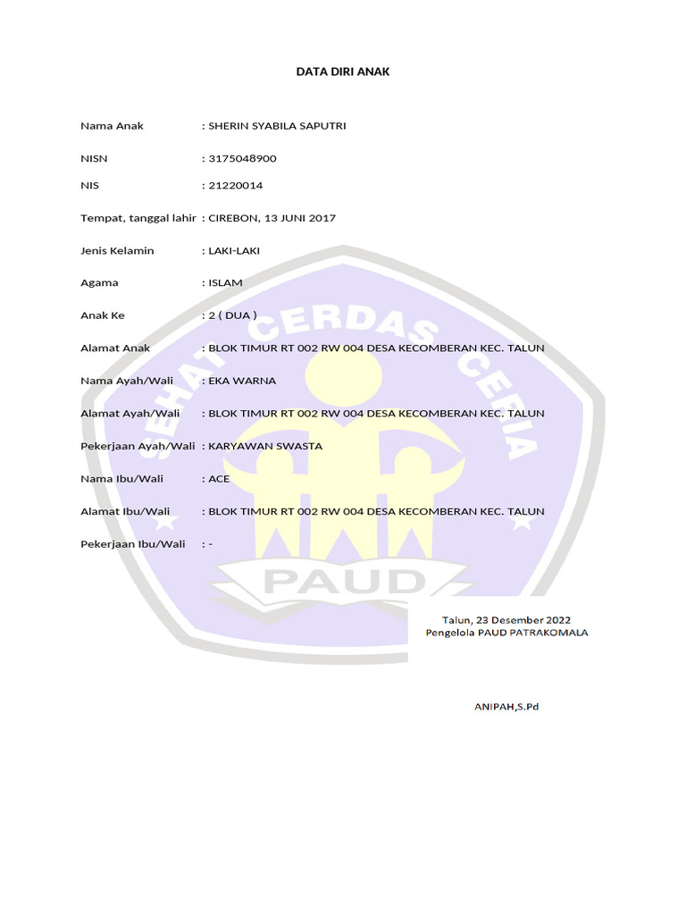 Rapor KUMER PATRAKOMALA | PDF