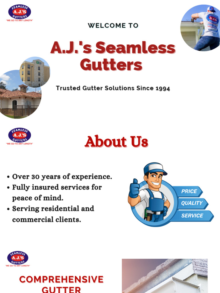 A.J.'s Seamless Gutters: Trusted Gutter Solutions Since 1994 | PDF