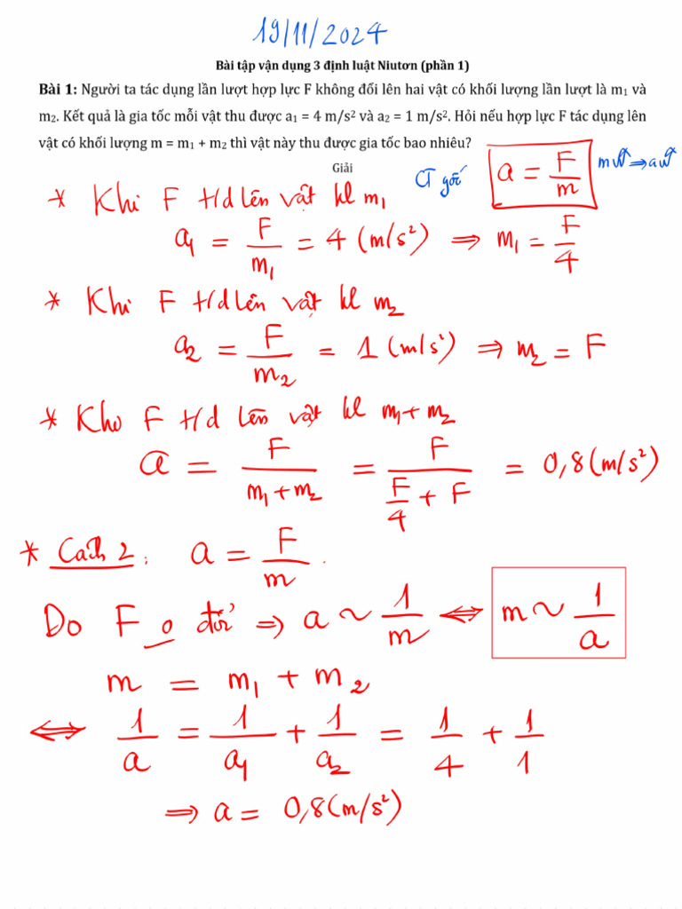 Bai Tap Dinh Luat II Niuton Phan 2 | PDF