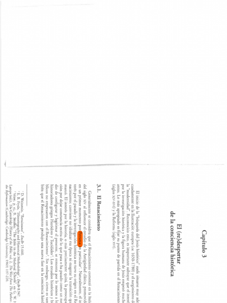 El (Re) Depertar de La Conciencia Histórica. Dunn | PDF