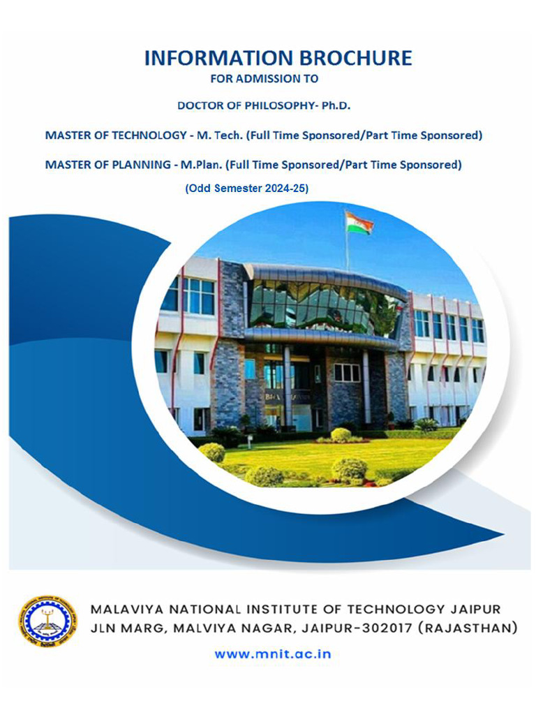 PG-PH.D - Admission Brochure Odd Semester 2024-25 - July 2024 Mnit ...