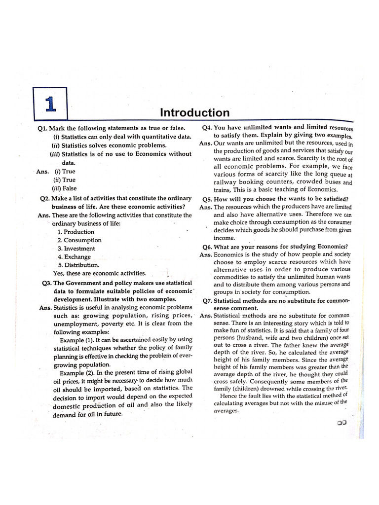 Statistics - Chapter 1 Ncert Solutions | PDF