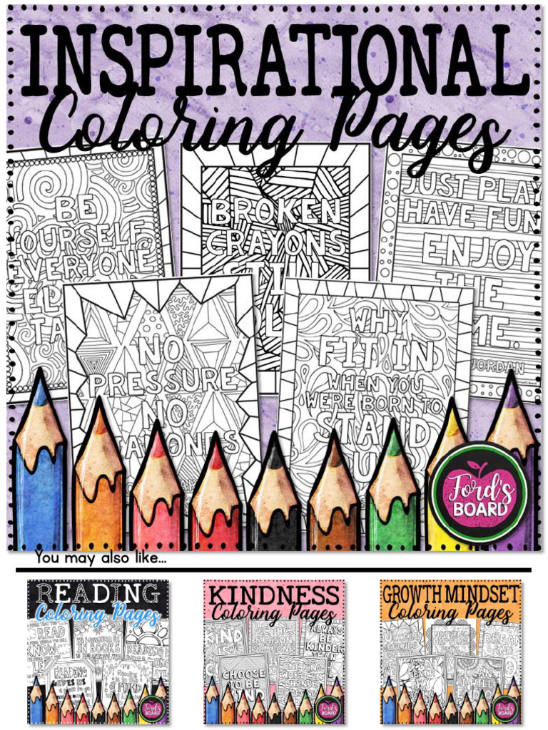 Growth Mindset Inspirational Coloring Pages | PDF